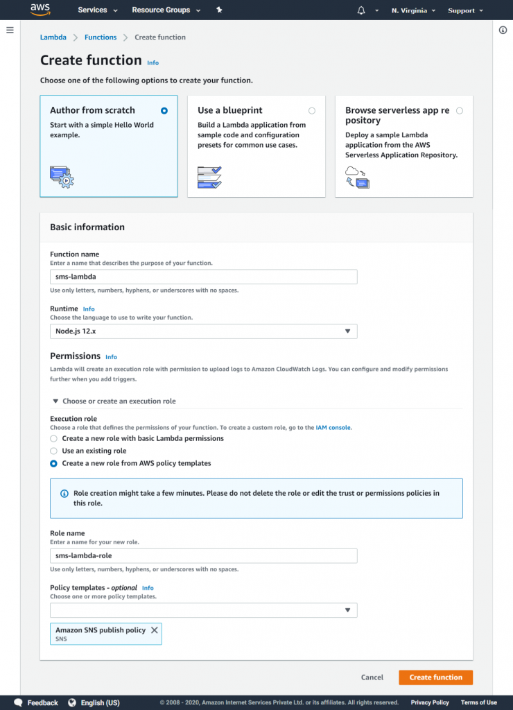 How to Send an SMS from AWS Lambda – QloudX